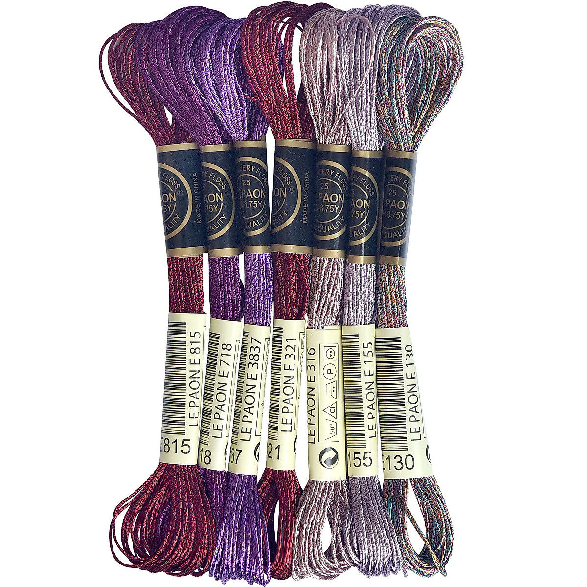 LE PAON Embroidery Floss Metallic Thread (Red-purple series)