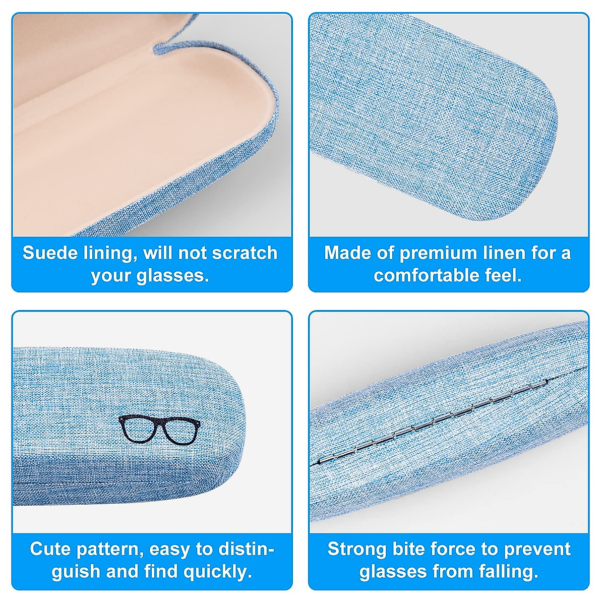 Ouskr 17 Pcs Eyeglass Case Hard Shell Set, Unisex Hard Glasses Case, Large Eyeglasses Cases for Men Women