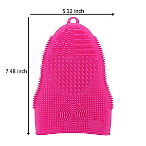 ScivoKaval Makeup Brush Cleaner Mat Mitt Glove Silicone Cosmetic Cleaning Scrubber Tool for Face Brushes and Eye Brush Washing Pad Black
