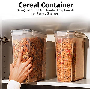 Shazo 2PC 6.3L /213OZ EXTRA Large Airtight Food Storage Cereal Containers for Bulk Food Storage BPA-Free Plastic Cereal Container with Labels & pen Pantry Organization and Storage Canister for Rice, Pasta, Sugar & Flour