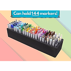 Polar Whale 2 Art Marker Storage Tray Organizers Pen Pencil Brush Storage Design Stand Supply Horizontal Storage Non-Scratch Non-Rattle Washable Compatible with Copic and More Each Holds 144