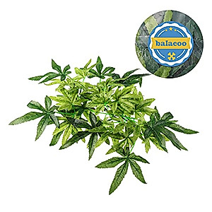balacoo Aquarium Reptile Plants Artificial Plastic Leaves Hanging Silk Terrarium Plant with Suction Cups,Simulation Landscape Decorations for Bearded Dragons,Lizards,Geckos,Snake