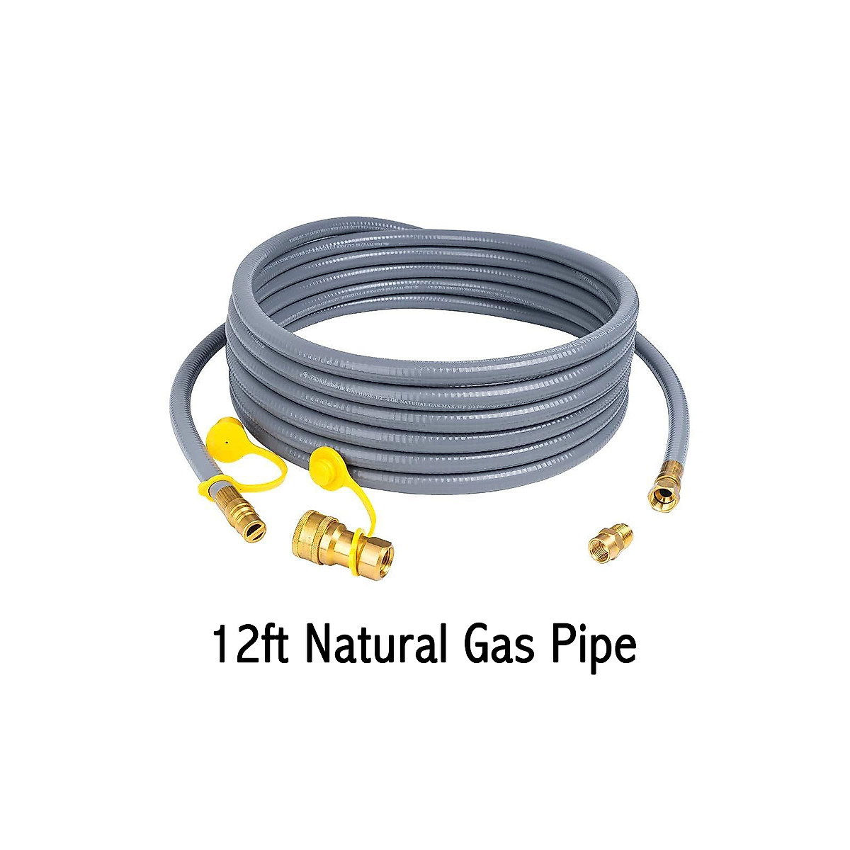 HQQ Outdoor Heaters 46000 BTU Umbrella natural gas patio heater for Natural Gas Adjustable Height Including 145-200cm(57-78in).Contains of 12-Foot-Long Natural Gas Hose.hammered Bronze