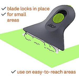 Slice 10590 Small Scraper, Ceramic Blade, Lasts 11x Longer Than Metal, Finger Friendly, Comfortable to Use, No Strain on Thumb or Hand, Auto-Retractable, Compact Size, Left or Right Hand