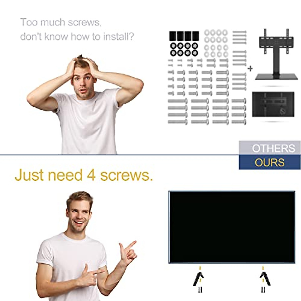 TV Legs for TCL TV Stand Legs, for Roku TV Legs, for TCL 32" 40" 43" 32S359 32S325 40S305 40FD5406 40FB5426 43S325 43S303 43S421 43S405, TV Stand Base for TCL Roku TV Stand Legs, Included Screws