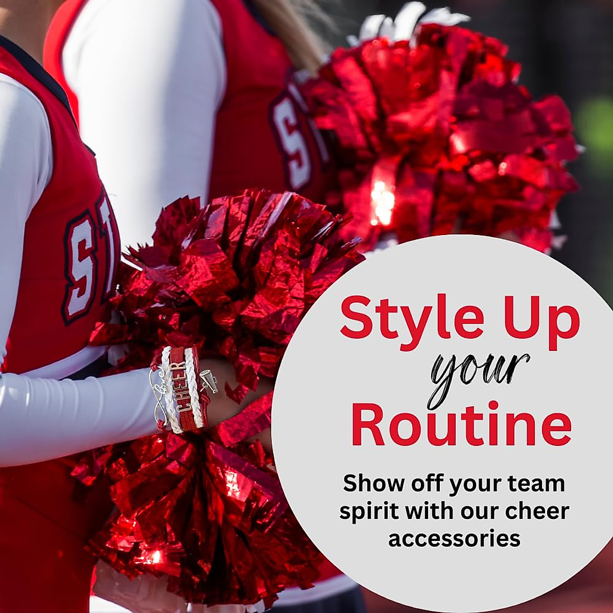 Sportybella - Cheer Drawstring Bag - Eat Sleep Cheer Repeat, Cheerleading Competition Bag, Sport Cinch Sack, Gift for Cheerleaders