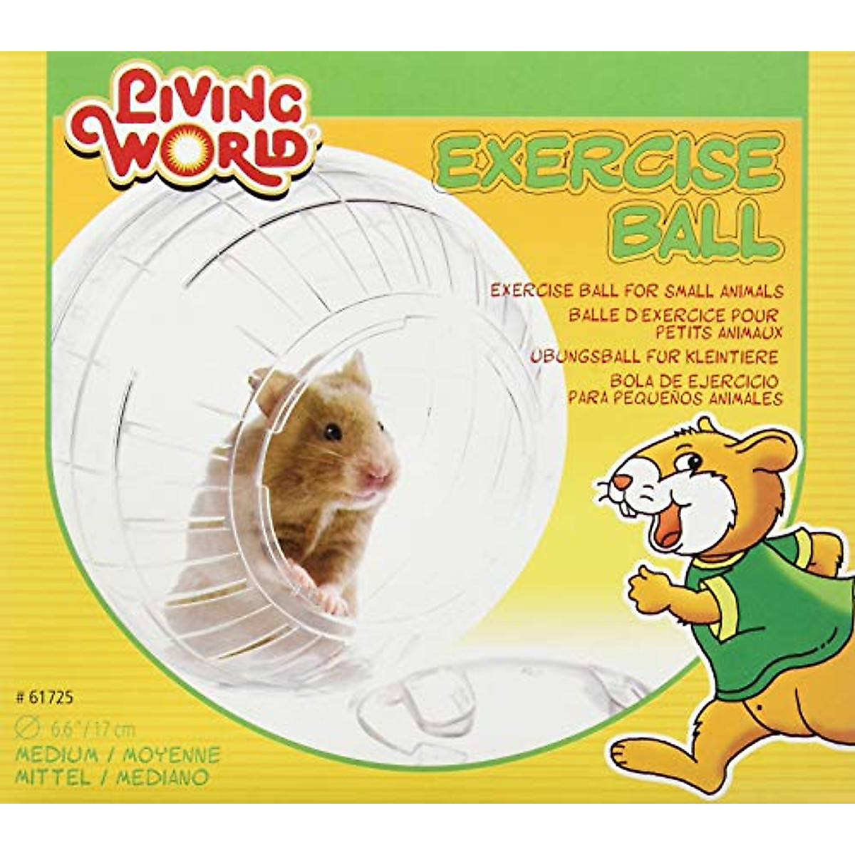 Living World Plastic Hamster Exercise Ball with Stand, 6-3/5-Inch