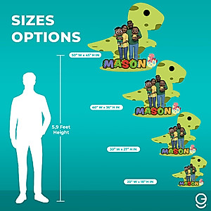 EGD Custom Name Cody and His Family CoComelon Kids Wall Decor | EGD X CoComelon Series | Personalized Wall Decal for Baby Girl or Boy | Multiple Sizes and Color Options