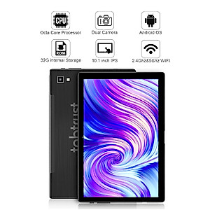 Android Tablet 10 Inch, WiFi Tablets PC with 13MP Dual Cameras, Octa Core Processor 5G Phone Tablet, 32GB Storage,1280 * 800 IPS HD Display, Black