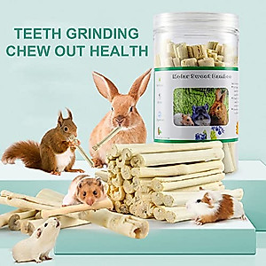 Small Pet 0.66lb Bunny Molar Toys, Sweet Bamboo Sticks Chew Snacks, Natural Snacks Teeth Grinding for Bunnies Chinchillas Hamsters Guinea Pigs and Other Small Pets 300g
