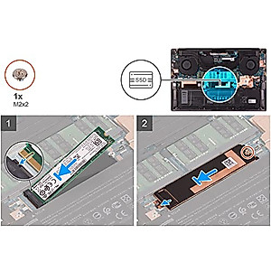 Slot 2 M.2 SSD Hard Drive Heatsink Cover with Thermal for Dell XPS 15 9520 9510 9500, Dell XPS 15 9520 9510 SSD Heatsink P/N: 04TW9C 4TW9C 3JJDG 03JJDG, for SSD-R
