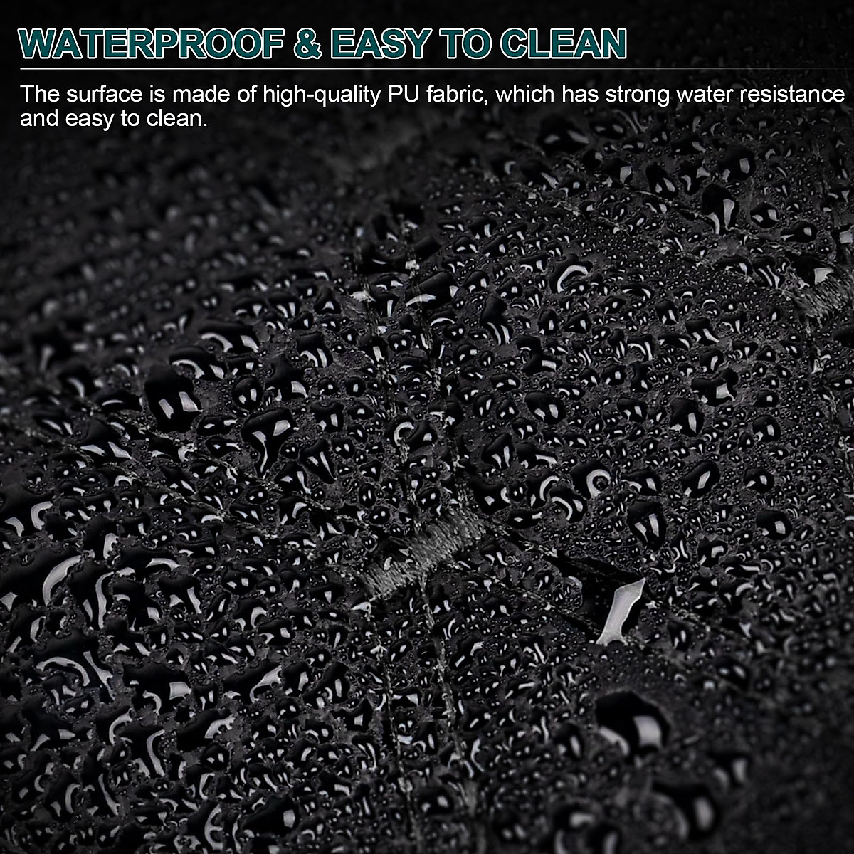 1 Yard Vinyl Faux Leather Quilted Fabric with 0.27" Foam Backed,63"Wide Leather Material for DIY Upholstery,1.9"×2.7"Diamonds Pattern,Black(Black Thread)