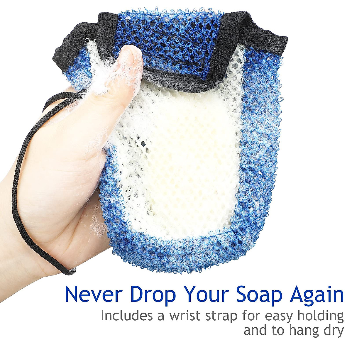 Eaasty 6 Pieces Exfoliating Bar Soap Pouch Soap Saver Pouch for Deep Clean Mesh Soap Bag Bath Shower Body Soap Saver Bag Dual Sided Soap Scrubber Pouch Bar Soap Holder Loofah, Orange, Gray, Blue
