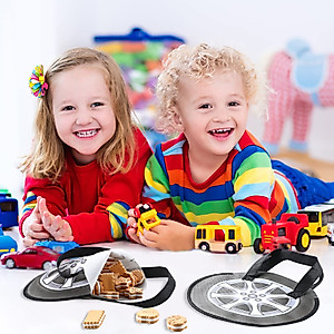 Silkfly 48 Pcs Racing Car Party Non Woven Tote Bags Race Car Wheel Bags with Handles Race Car Party Supplies for Candy Gifts Goodies Treats Boys Kids Birthday Baby Shower Party Favors Tote Bags