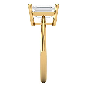 Clara Pucci 2.5ct Radiant Cut Solitaire Genuine Lab Created White Sapphire Bridal Designer Anniversary Engagement Ring 14k Yellow Gold