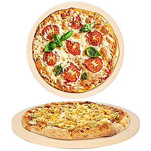 ROCKIMPACT 15 Inch Pizza Stone, Round Baking Stone for Oven and Grill, 5/8" Thick Cordierite Oven Stone for Crispy Crust Pizza