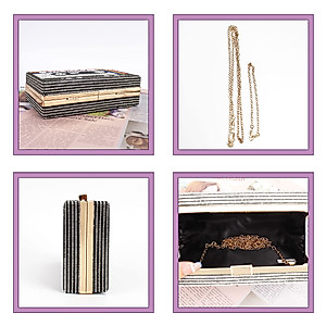 Women Retro Radio Shape Crossbody Bag PU Leather Vintage Evening Clutch Purses (A-Dark Grey)