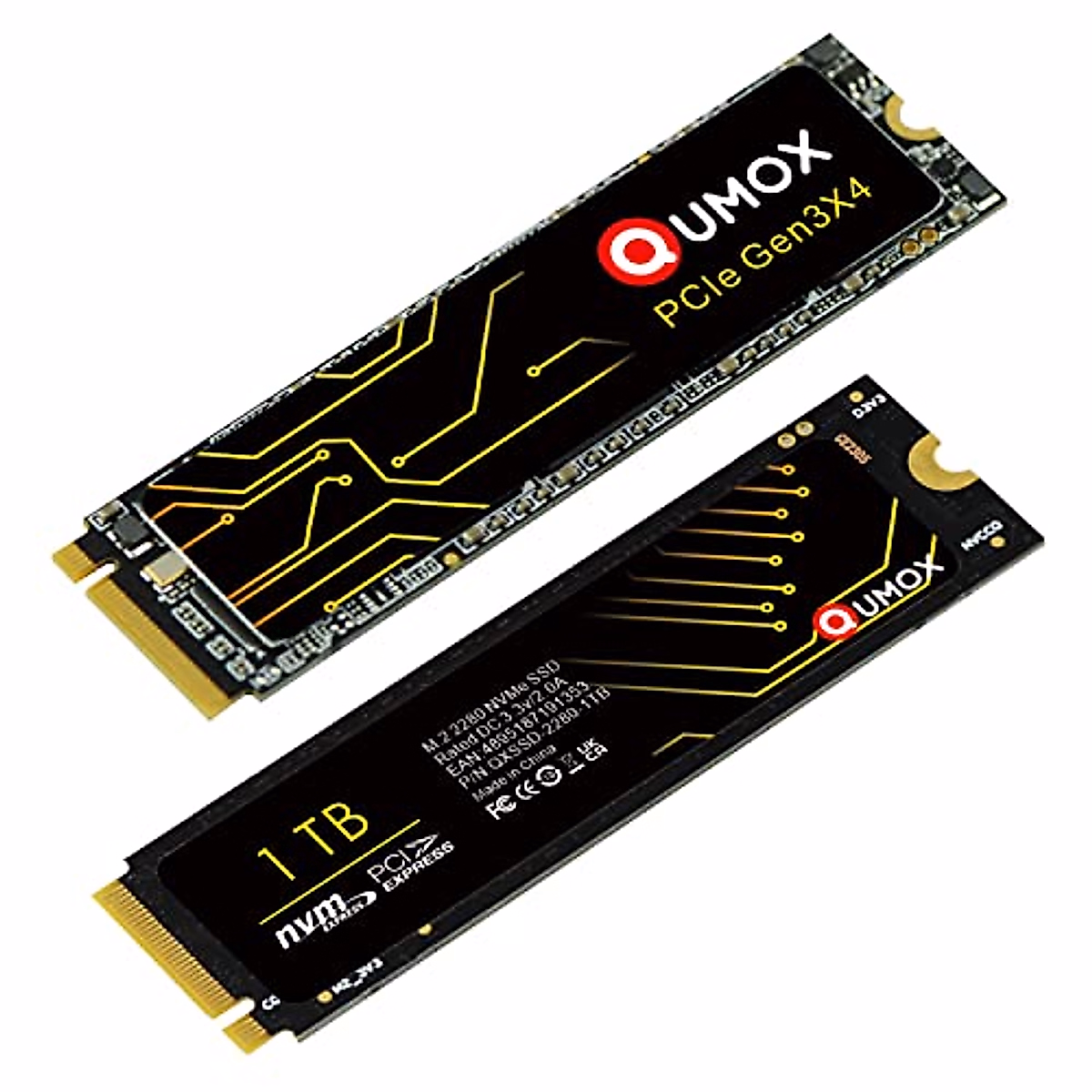 QUMOX 1TB PCIe NVMe M.2 Internal Solid State Drive SSD - Ultra-Fast Read Speed 2000MB/s, Write Speed 1600MB/s