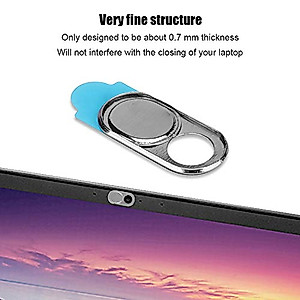 Jopwkuin Laptop Camera Cover, Lens Webcam Cover Sticker Metal Material for Desktops for Protecting Your Digital Life for Tablets(Silver)