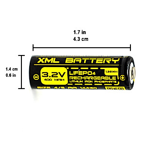 XML Battery 4/5 AA 14430 3.2v 400mAh LiFePO4 Lithium Rechargeable Battery Pack Replacement for Outdoor Solar Lights IFR 14430P (1 Pack)