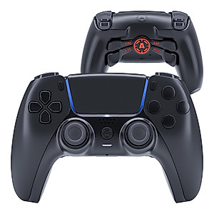 AimControllers Custom PRO Controller compatible with PS5 Console & PC | Custommade Wireless Gaming Controller with 4 Back Remappable Paddles | Gaming Accessories Electronics | Black Matte