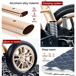 Shock Spring Stroller Compact 2 in 1 Infant Pram Baby Buggy|Folding|Adjustable Seat for Infant,Lightweight Pushchair Pram Stroller for 0-3 Years Kids (Color : Brown)