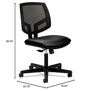 HON HON5711SB11T Volt Mesh Back Task Chair | Center-Tilt | Black SofThread Leather