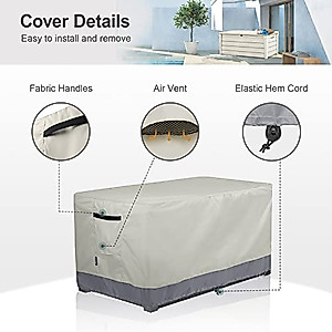STEECA Patio Deck Box Cover Waterproof Outdoor Rectangular Storage Bench Cover 46L x 22W x 24H inch