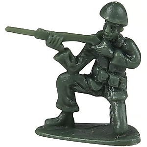 Zugar Land Classic US Army Men (36 Pieces) 2". Plastic. Green Toy Soldiers. Free Standing Designs. Great Party Favor Goodie Bag Filler. (1 Pack of 36 Army Men)