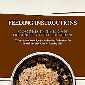 Wellness 95% Chicken Natural Wet Grain Free Canned Dog Food, 13.2-Ounce Can (Pack of 12)