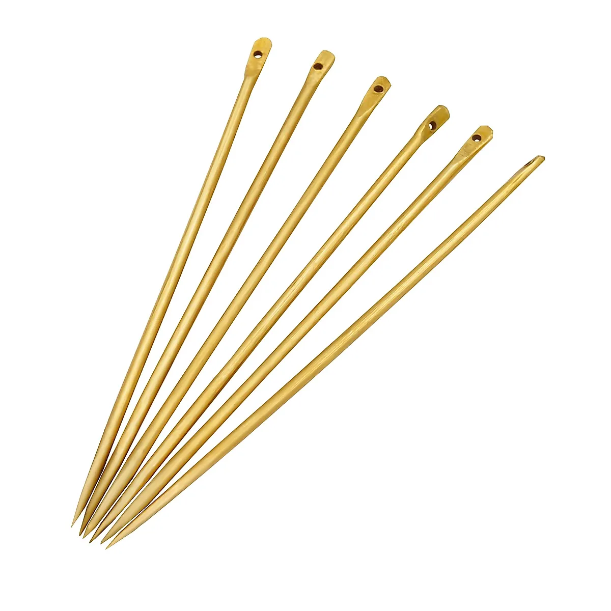 Lord of Battles Medieval Needle Viking Embroidery Needle Handmade Knitting Needles Binding Tool, Multipurpose Weaving/Knitting/Stitching Needles for Craft Work (Set of 6, Brass Needles - 2.3")