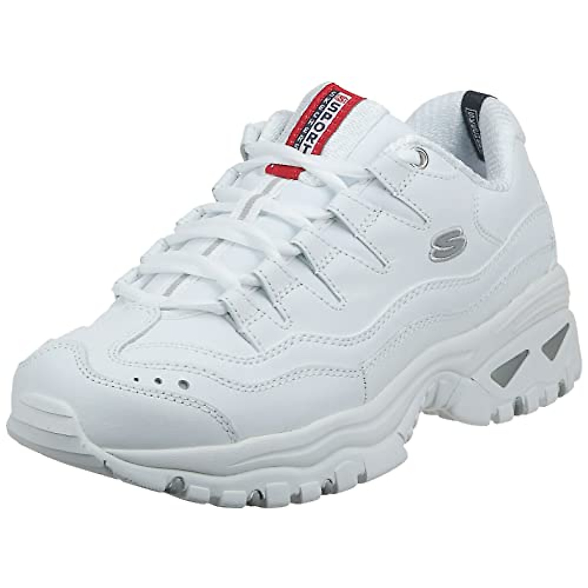 Skechers womens Energy fashion sneakers, White Mesh/Leather, 7.5 US