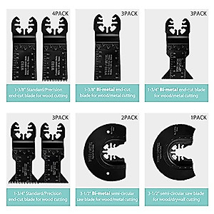 WORKPRO 23-Piece Metal/Wood Oscillating Saw Blades Set for Quick Release Multitool, Blades for Dewalt, Craftsman, Ridgid, Milwaukee, Rockwell, Ryobi and More