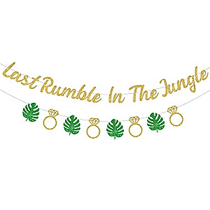 Last Rumble In The Jungle Banner Palm Leaf Garland Jungle Safari Bachelorette Party Decorations Animal Leopard Print Bridal Shower Party Supplies