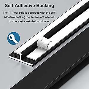 WDJBPSH Red Doorways Transition Strip, Tile to Wood Flooring Seam Binder/Flat Floor Cover, 3 Pcs T Molding Door Thresholds (Size : Width 1.5cm(0.59"))