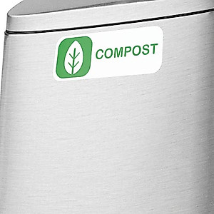 Garbage Trash Recycle Compost Stickers - 3 Durable Vinyl Labels for Effortless Bin Labeling (6" x 2.25") by Flippin Stickers