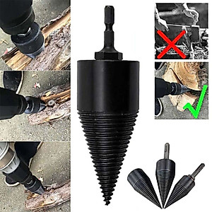 LightInTheBox 6pcs Firewood Log Splitter Drill Bit Removable Cones Wood Splitter Drill Bits Household Electric Split Cone Drill Woodworking 32-42mm for Hand Drill Stick