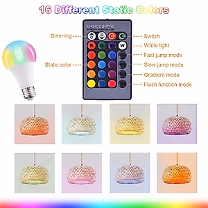 Bamboo Lantern Plug in Wall Sconce Or Hemp Rope Pendant Lamp with LED RGB Bulb, Rattan Wall Lamps, Wood Shelf Brackets, Boho Wicker Hanging Light with 9.8 FT Plug in Cord for Living Room, Bedroom