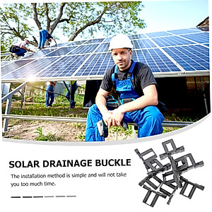 VILLCASE 30 Pcs Solar Drainage Buckle Clip Holder Solar Panel Water Clip Solar Panel Clamps Solar Panel Cleaning Solar Panel Water Clamp Solar Stagnant Clamp Automatic Battery Abs
