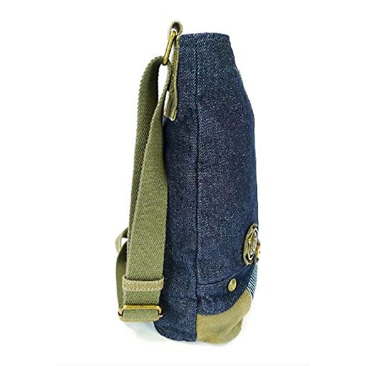 Chala Patch Cross-Body Women Handbag, Blue Denim Canvas Messenger Bag - New Butterfly - Denim