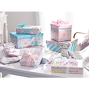 American Greetings Reversible Baby Shower Wrapping Paper, Animals and Hearts (4 Rolls, 160 sq. ft)