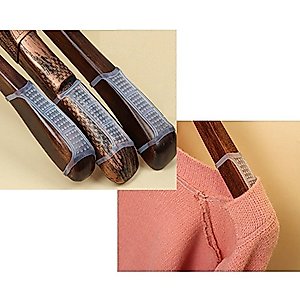 esowemsn 50Pcs Non-Slip Clear Rubber Clothes Hanger Grips Clothing Hanger Strips