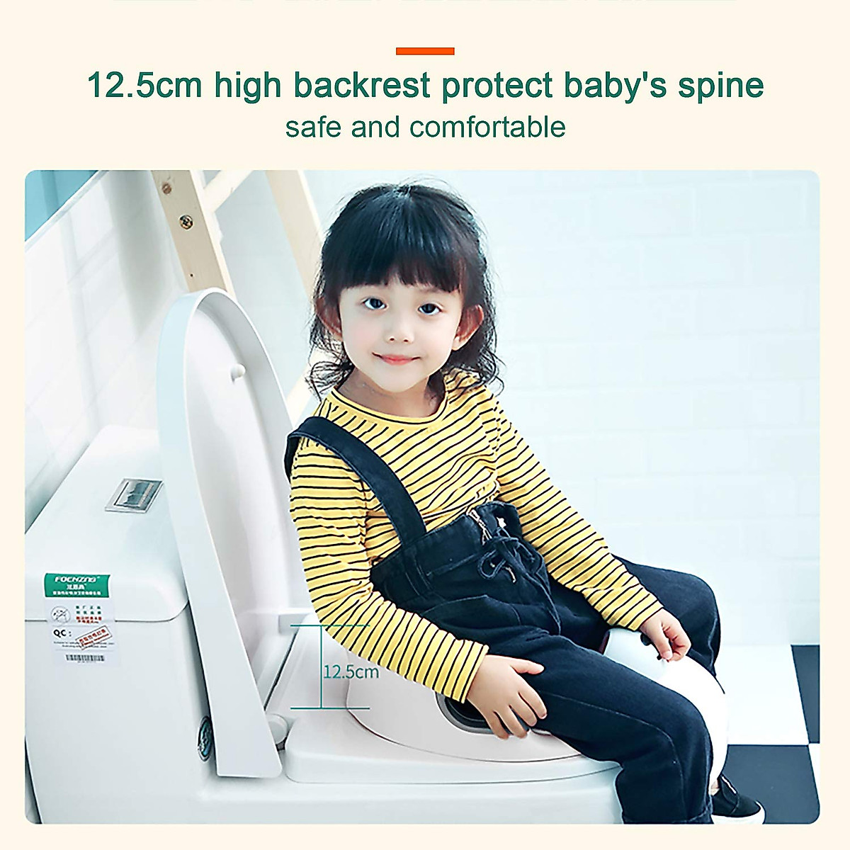 AGAKY Child Toilet Seat, Baby Toilet Reducers, Child Toilet Seat with Armrest and Backrest, Boys Girls Toilet Reducer Suitable for Round and Oval Toilets White