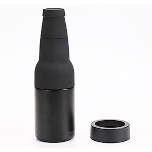 Gteller 3 in 1 Can and Beer Bottle Insulator, Double Wall Stainless Steel Insulated Can Cooler, Beer Bottle Holder 12oz 14oz 17oz (12oz Can&Bottle BK)