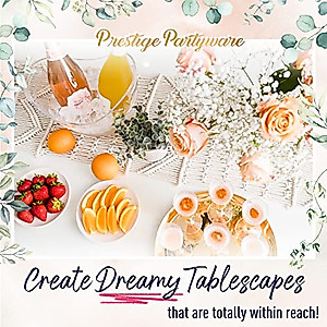 PRESTIGE Ice Bucket for Parties (3.5L) & 24 Mimosa Glasses (5 Oz) | Champagne Bucket w/Plastic Champagne Flutes. Disposable Brunch Cups, Bridal Shower Decorations Wine Chiller, Birthday Bar Supplies