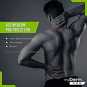 Myderm PRO Freeze Roll-On, 3 fl oz - Extra Strength 6% Menthol - ICY Roller for Elbows, Joints & Muscles - Hands-Free Topical Support - Made in The USA