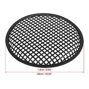 X AUTOHAUX 2pcs 10 Inch Black Car Audio Speaker Cover Metal Mesh Subwoofer Grill Horn Guard
