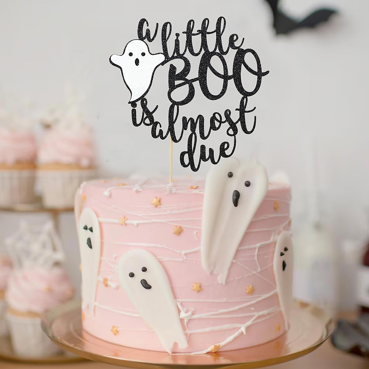 Halloween Baby Shower Decorations - Our Little Boo is Almost Due Cake Topper, October Baby Shower Decor, Fall Baby Shower Banner, Autumn Baby Shower (a little boo is almost due CT)
