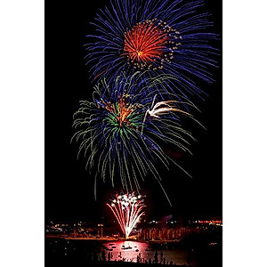 ArtDirect Colorado, Frisco Fireworks Display on July 4th XI 13x18 Black Modern Wood Framed with Double Matting Museum Art Print by Lord, Fred