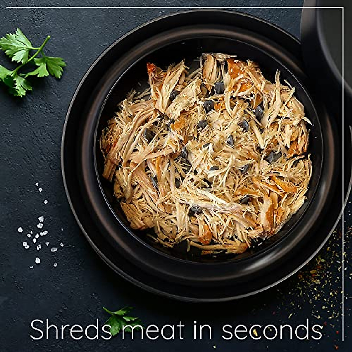 3 PCS Chicken Shredder,Shredder Pro Bowl with Meat Claws,Meat Shredder Tool with Handles,Heat Resistant Bear Claws for Shredding Meat,Meat Shredder,Chicken Tool,Non-Skid Chicken Shredder,black